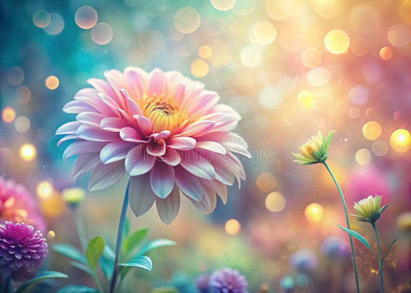 Enchanting Bokeh Floral Art Drawing a Soft Focus Illustration of ...