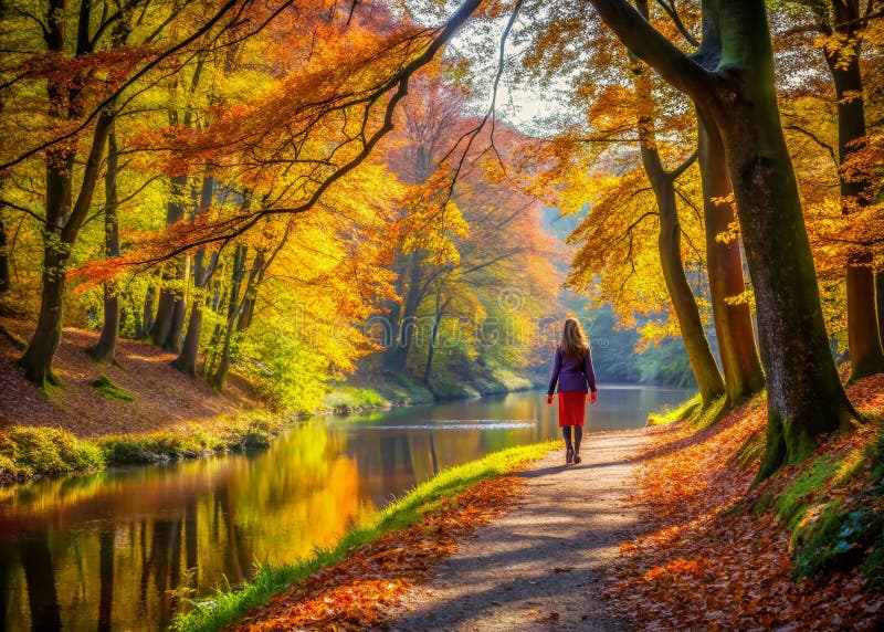Stunning Panorama of a Fashion Shoot in a Lush Forest Path a Visual ...