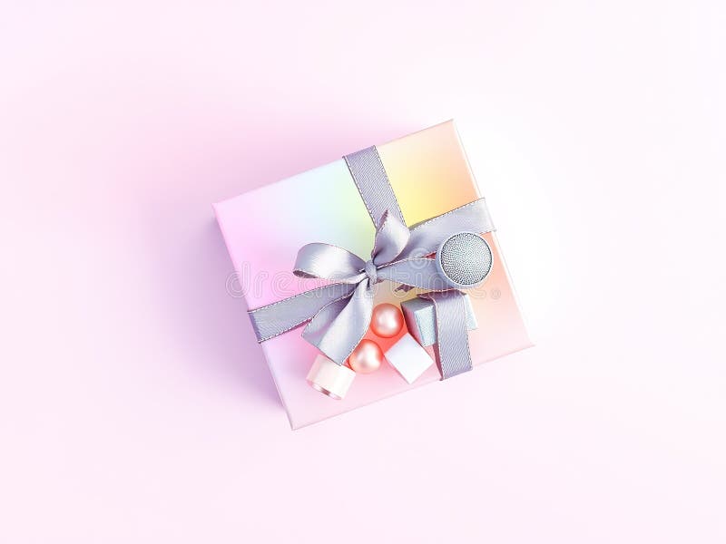 Exquisite Gift Box with Mirror Reflection a Rainbow Gradient Delight ...