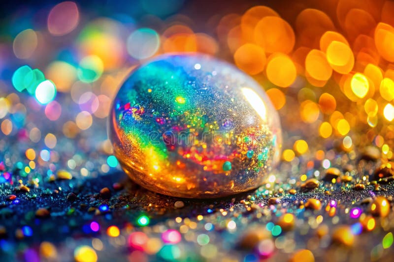 Stunning Pearlescent Rainbow Opal Texture with Golden Glitters an ...