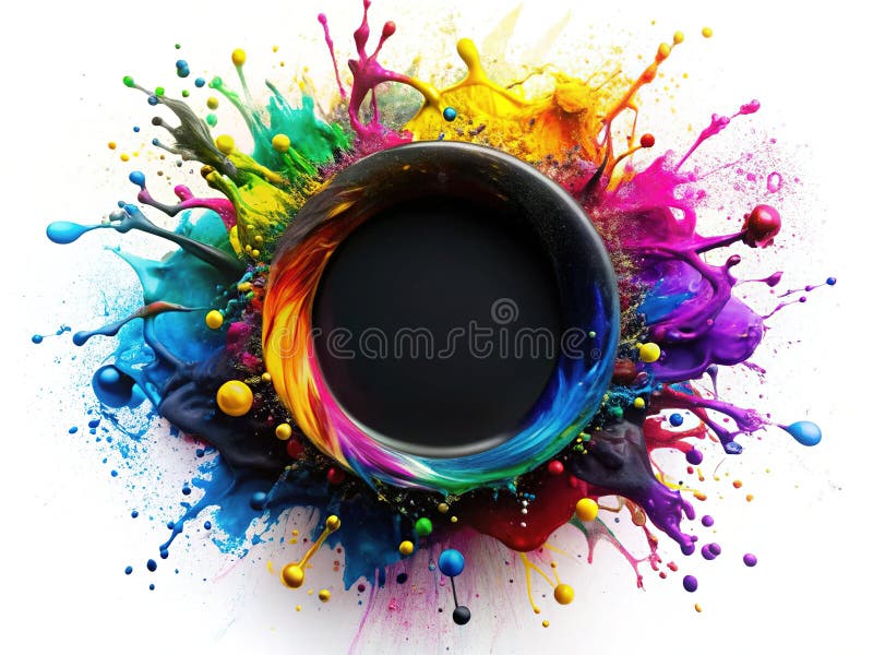 Stunning Black Ink Splash Circle Set HighQuality Abstract Art for ...