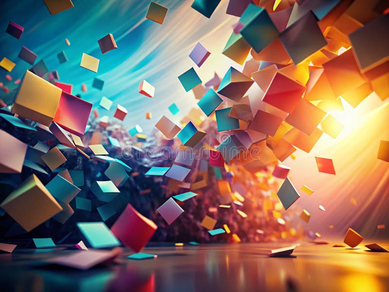Dynamic 3D Render of Flowing Square Paper a Creative Abstract ...