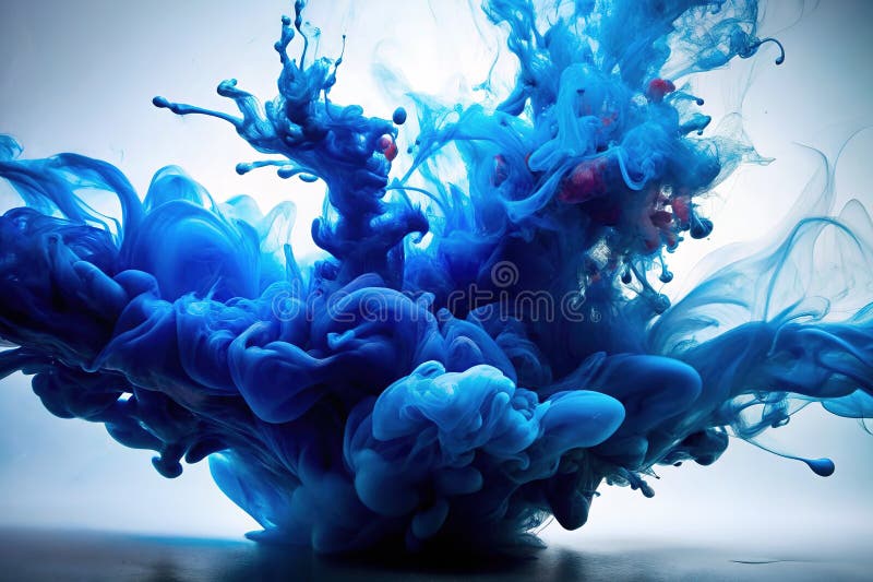 Stunning Deep Blue Abstract Ink Painting a Dynamic Modern Art Piece for ...