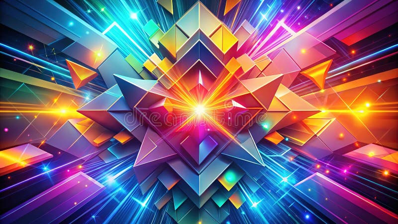 Dynamic Abstract Light Patterns a Vibrant Display of Geometric Forms ...