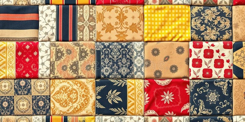 Bold Patchwork Patterns a Vibrant Exploration of Contrasting Textures ...