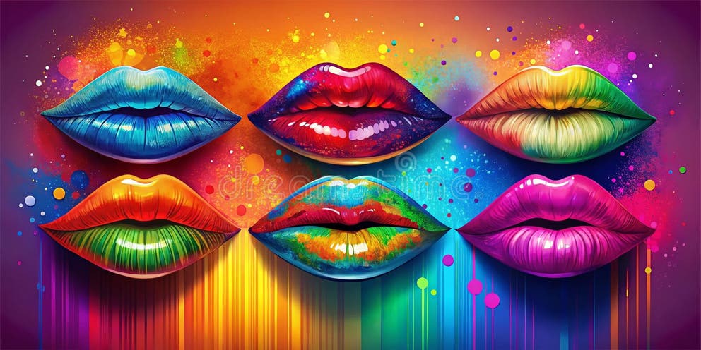 Stunning Abstract Lip Art a Panoramic Exploration of Vibrant Color and ...