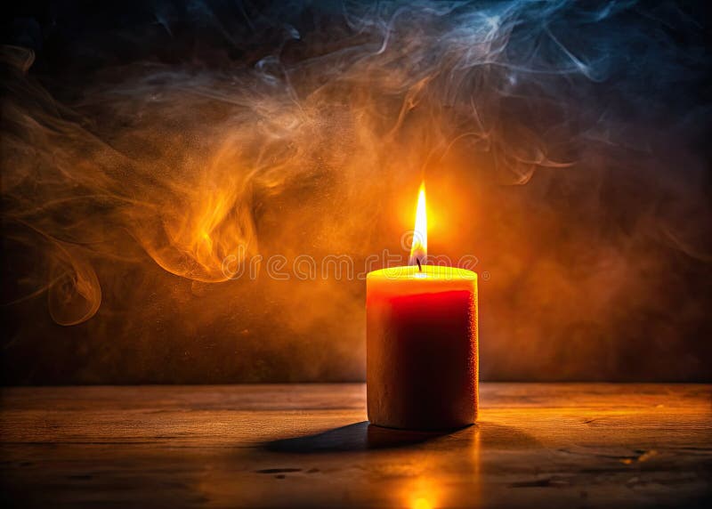 Enchanting Silhouette of a Burning Candle a Dark Romantic Night Scene ...