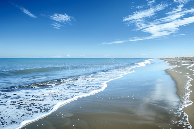 Expansive View of Long, Rolling Sea Waves Stock Illustration ...