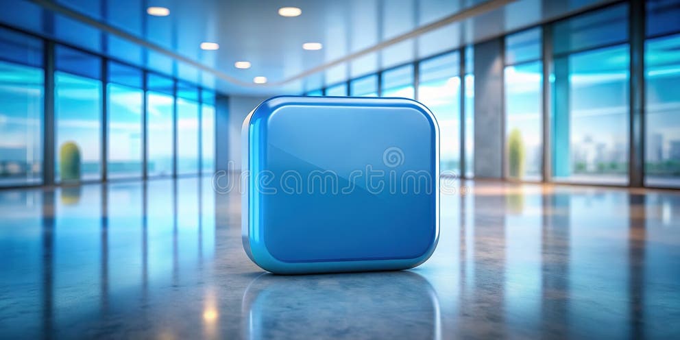 A Stunning Blue Rounded Square Button Perfect for Modern Web Design ...