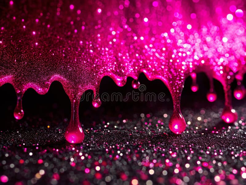 Stunning Pink Glitter Drip Background with Black Abstract Texture a ...
