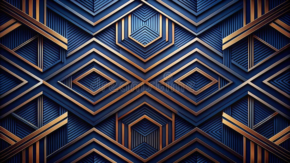 Intriguing Navy Blue Geometric Abstract Background Overlapping Lines ...