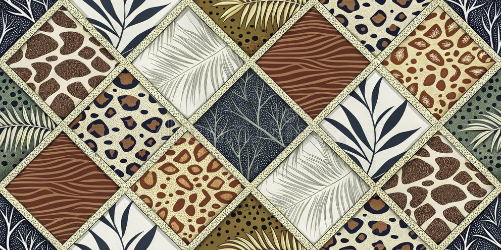 A Stunning Modern Leopard Patchwork Grunge Design Abstract Fashion ...