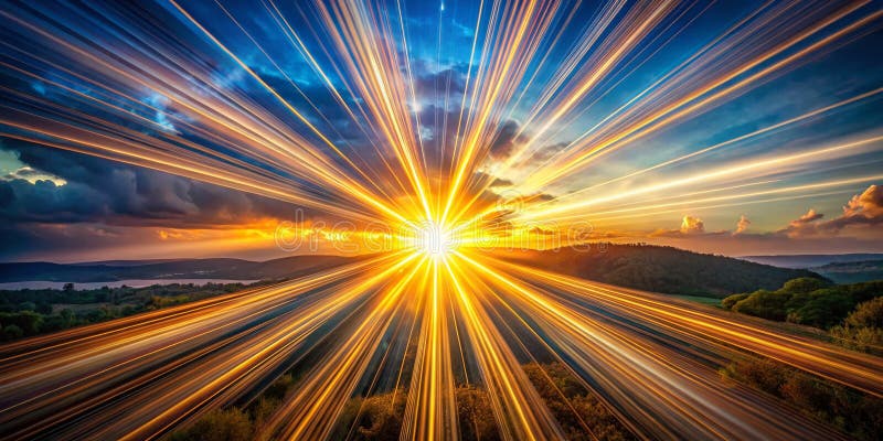 Stunning Sunburst Abstract Background a Panoramic Display of Radiating ...