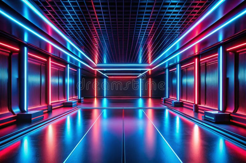 Dynamic Neon Showroom Stage Design Futuristic LED Lighting for Gaming ...