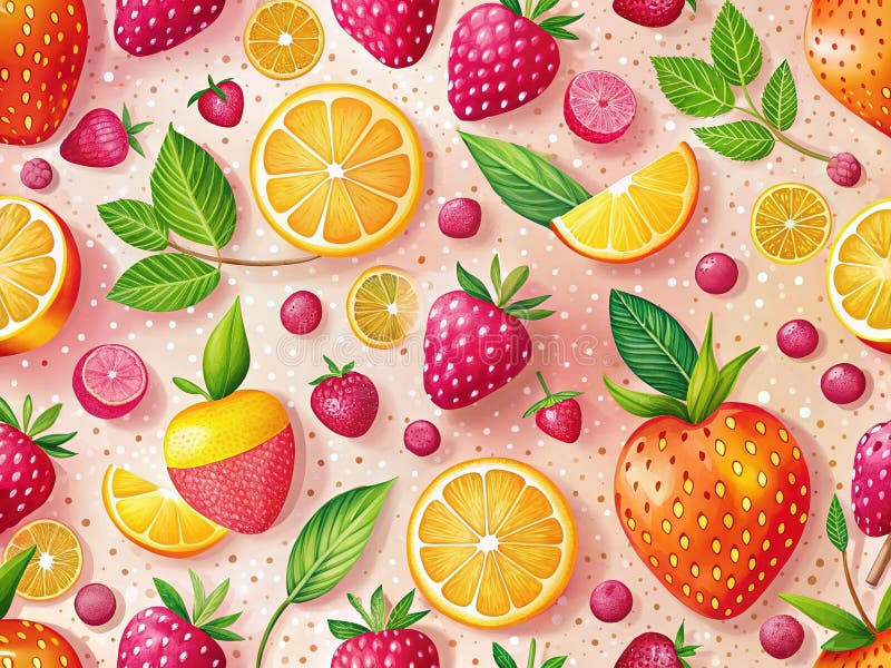 Vibrant Abstract Tropical Fruit Pattern a Stunning Visual Feast of ...