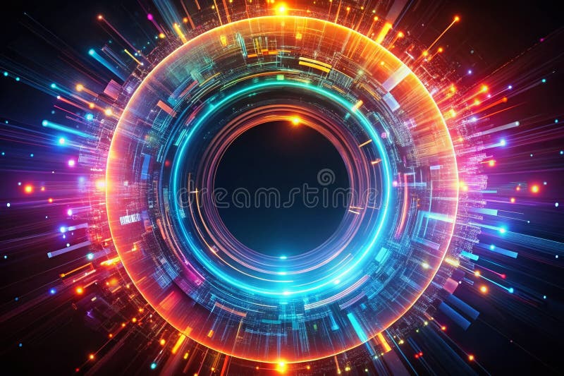 Dynamic Digital Circle Exploring Futuristic Cyber Technology and Data ...