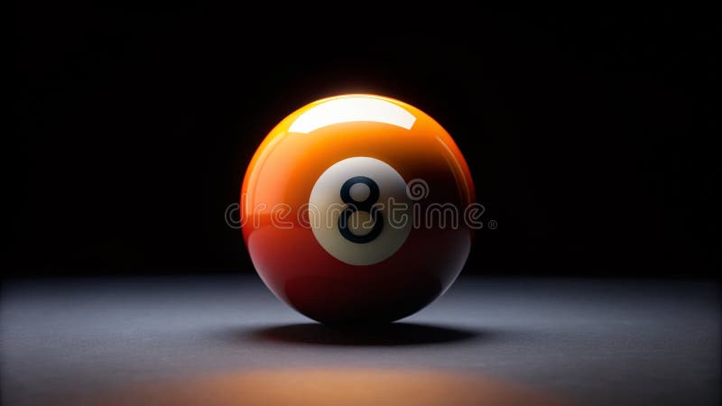 Stunning Panoramic View of an Eight Ball Billiards Set on a Black ...