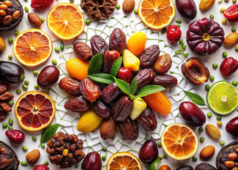 A Visual Symphony of Dates: Abstract Fruit Collage Art Print ...