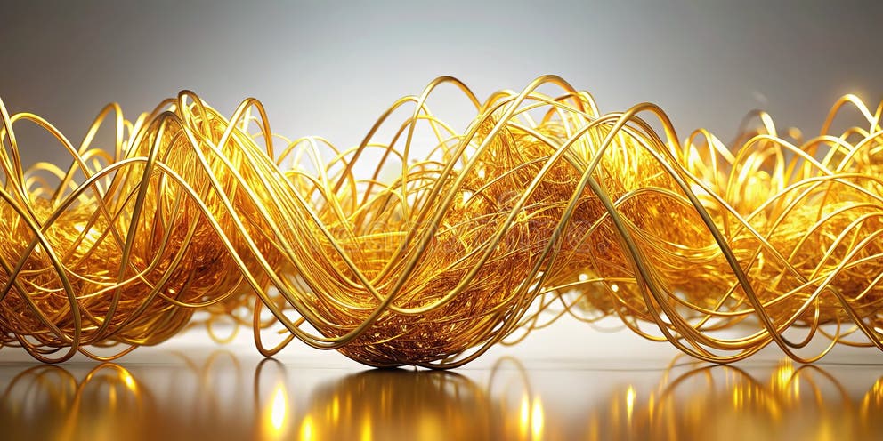 Stunning Gold Calf Scribble Lines AI Art a Vibrant Abstract Design for ...