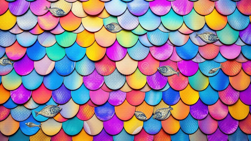 Stunning Fishscale Mermaid Tail Pattern Background Design for Interior ...