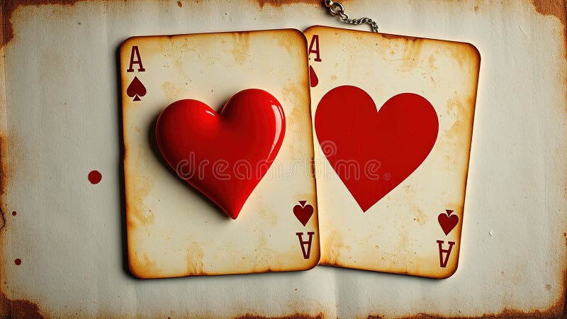 Grunge Playing Cards Hearts Background Vintage AI Art for Desktop ...