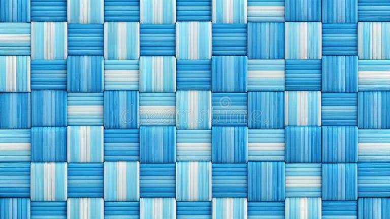Stunning Abstract Blue Rectangular Block Pattern Fabric Print Design a ...
