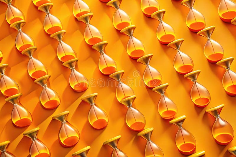 Orange Hourglass Minimalist Time Concept a Seamless Pattern Background ...