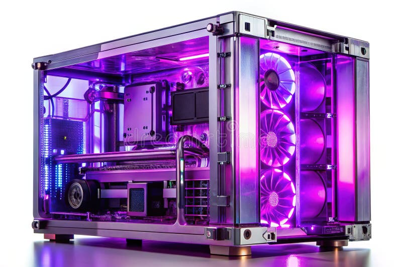 FutureForward Gaming Rig a Glowing Purple Transparent PC Case Render ...