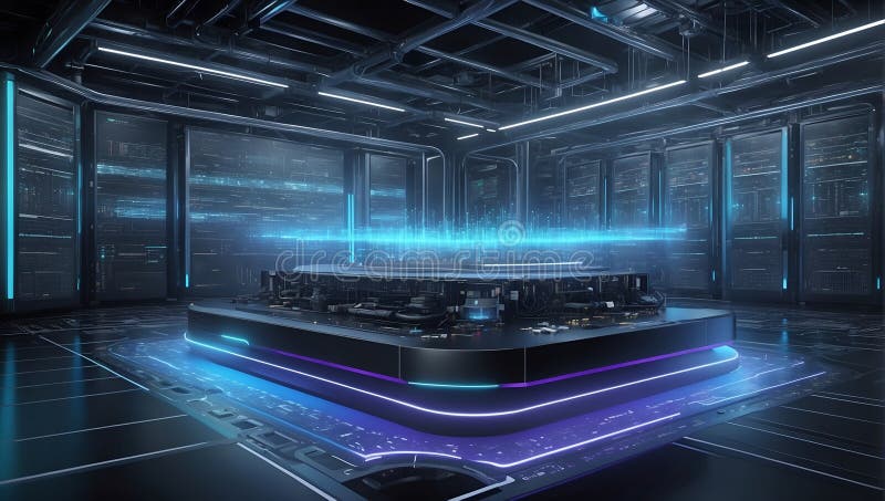 Data Cascade: QuantumQuotient S 3D Symphony. AI Generate Stock ...