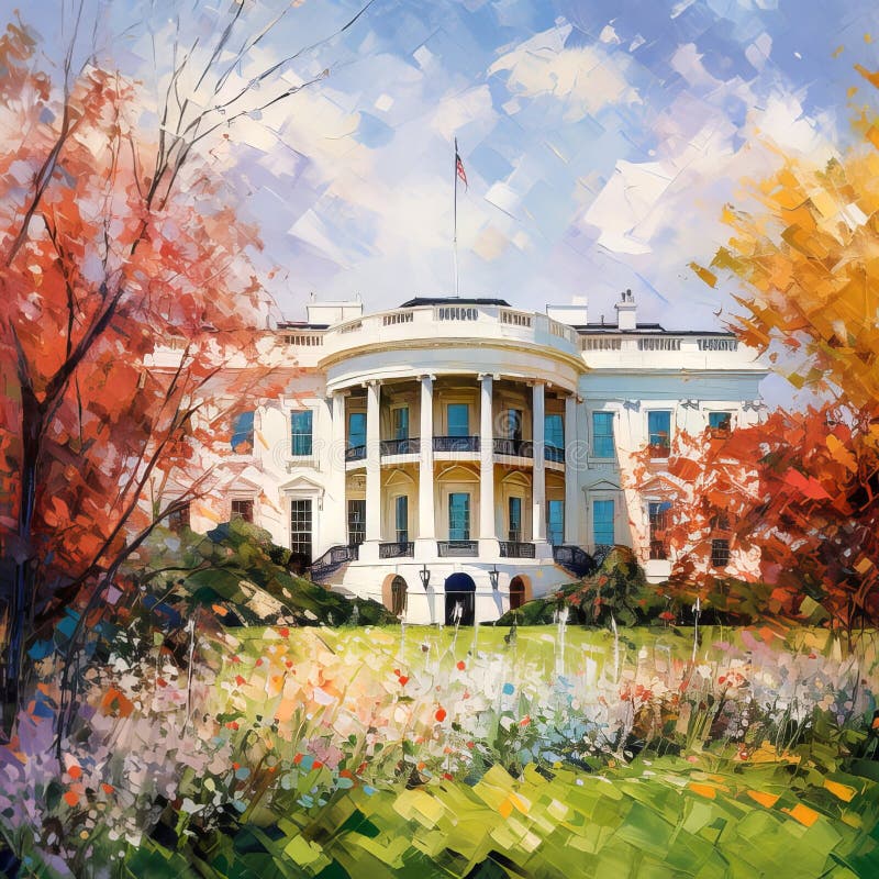 A Dreamy Vision: Impressionistic White House Elegance Unveiled Stock ... A Dreamy Vision: Impressionistic White House Elegance Unveiled Stock ...
