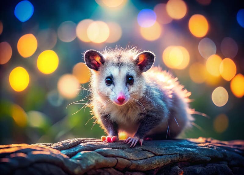 Adorable Opossum Print Bokeh Background a Stunning Wildlife Image for ...