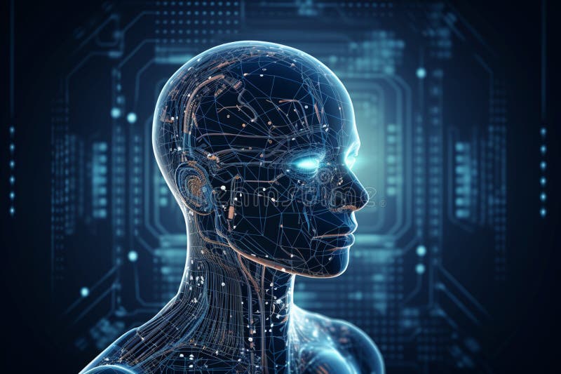 Ai Generative Artificial Intelligence Robot. Futuristic Technology Concept. 3D Rendering Stock ...