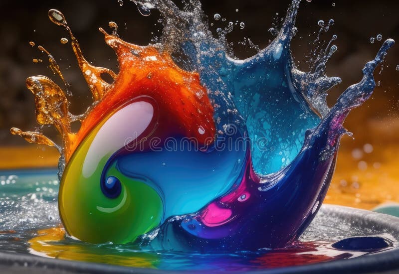 Spectrum of Liquid Splashes: a Multicolor HD Wallpaper Stock ...