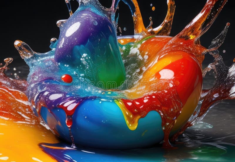 Spectrum of Liquid Splashes: a Multicolor HD Wallpaper Stock ...