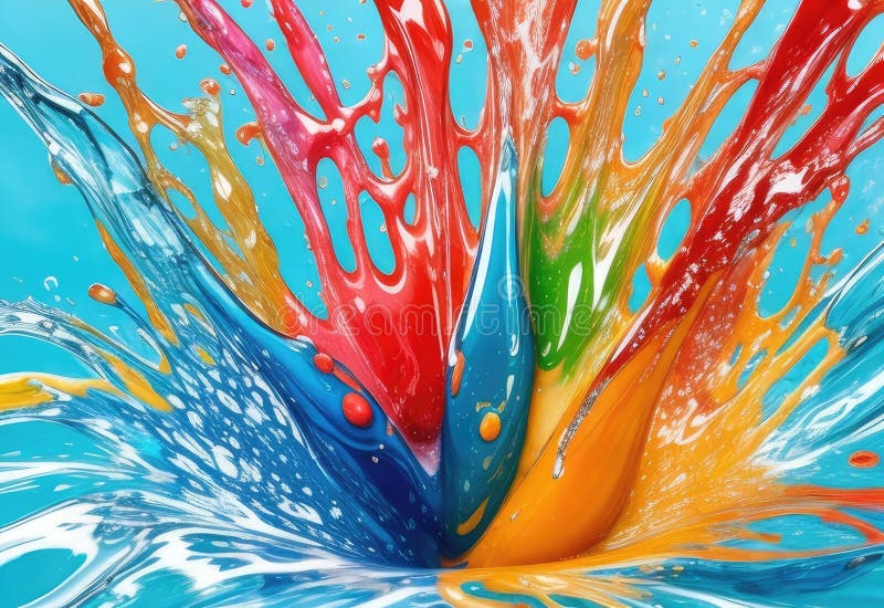 Spectrum of Liquid Splashes: a Multicolor HD Wallpaper Stock ...