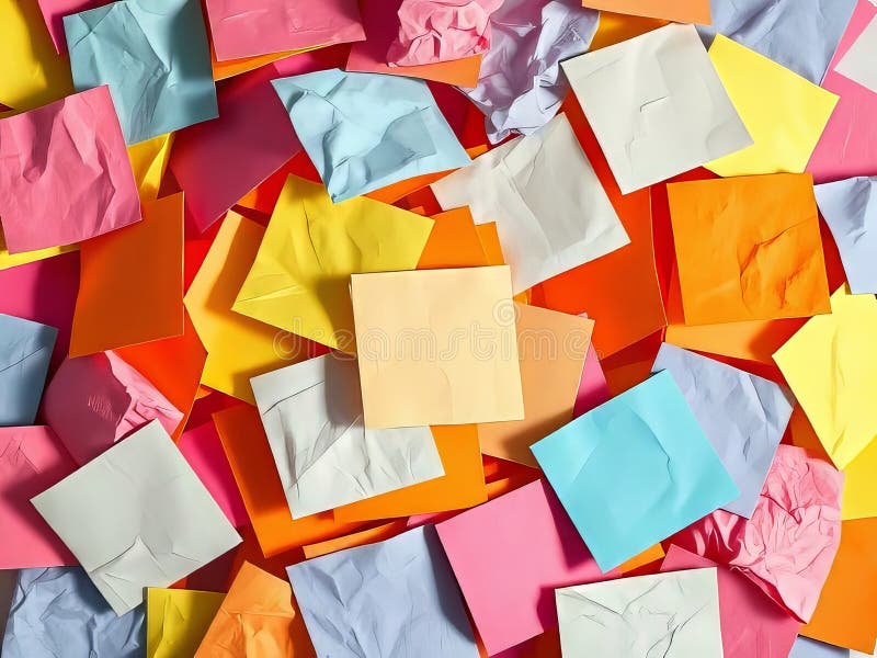 A Vibrant Explosion of Color a Stack of Colorful Sticky Notes As an ...