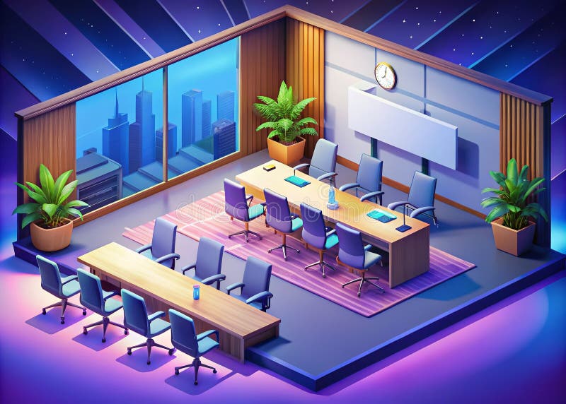Isometric View of a Modern Presentation Room a Comprehensive Design for ...