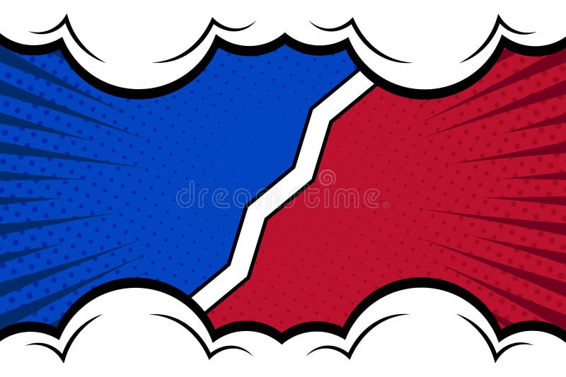 Comic Background Blue Red Cloud Colorfull Stock Vector - Illustration ...