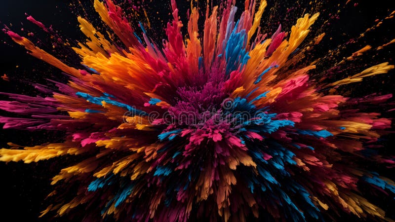 Vibrant Splatter a Digital Acrylic Explosion - Key Art on Black Canvas ...