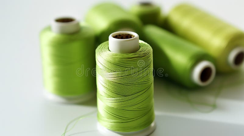 Lime Green Sewing Thread Coi Stock Illustration - Illustration of ...