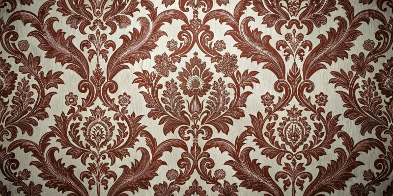 Exquisite Vintage Red Damask Flock Wallpaper a Timeless Statement for ...