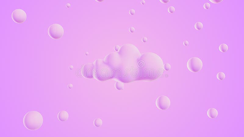 Levitating 3D Cloud and Surrounding Spheres in Futuristic Ambiance ...