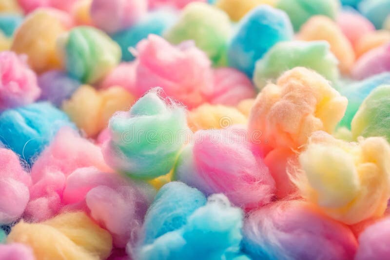 A Delicate Dream Pastel Cotton Candy Background with Fluffy Sweet Floss ...