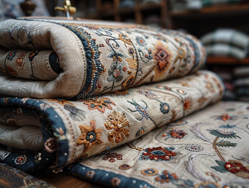 Blossoms in Thread: the Art of Embroidered Flowers" Stock Illustration ...