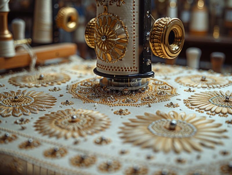 Blossoms in Thread: the Art of Embroidered Flowers" Stock Illustration ...