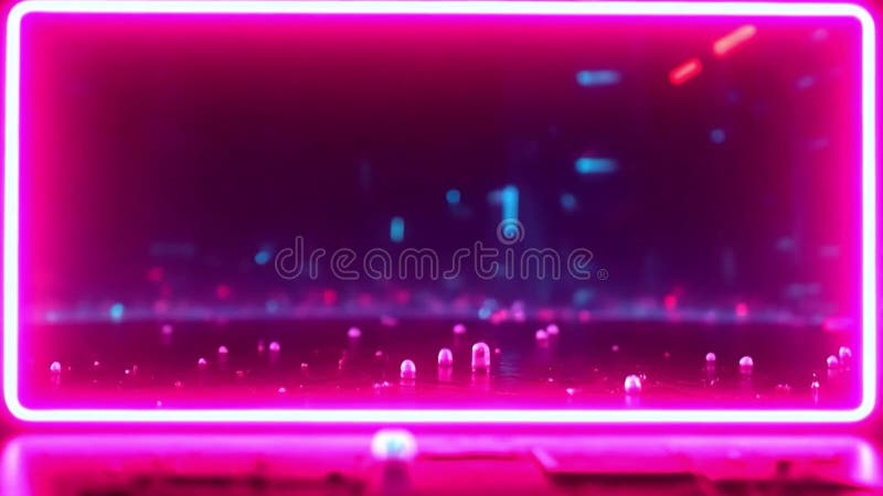 Futuristic Glowing Neon Rectangle Frame Background for Creative ...