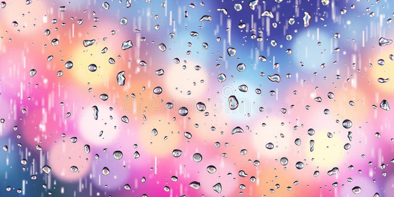 A Whimsical Spring Shower Delicate Pastel Rain Drops a Colorful and ...