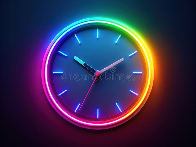 Immerse Yourself in the Glowing Neon Minimalist Clock a Stunning Dark ...