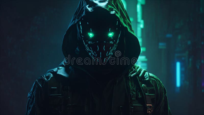 Digital Rhapsody: Harmonies of the Neon Cipher. Generative AI Stock ...