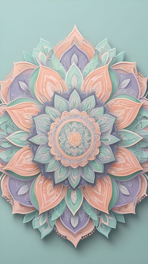 Pastel Mandala Cool Wall Art Stock Illustration - Illustration of ...